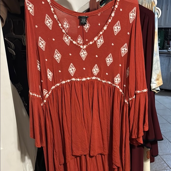 torrid | Dresses | Torrid Rust Red Long Sleeve Dress 2x | Poshmark